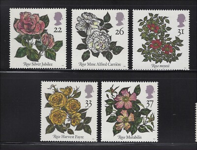 Great Britain Scott # 1382-1386 MNH Roses Flowers 1991 | eBay