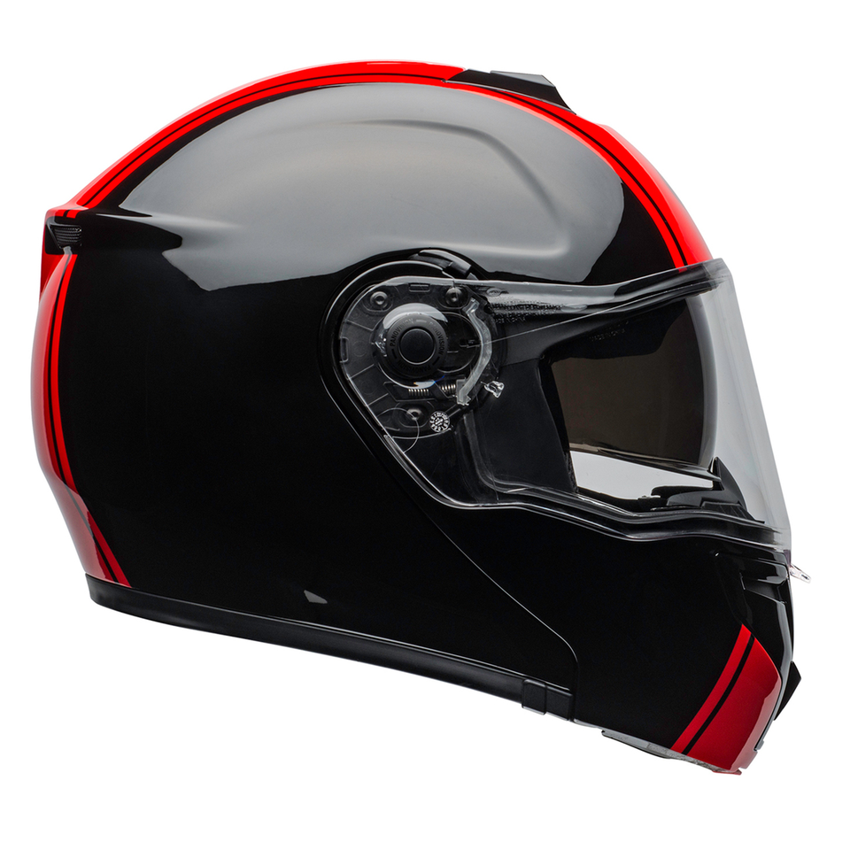 Bell SRT Modular Motorcycle Helmet Ribbon Black Red | eBay UK