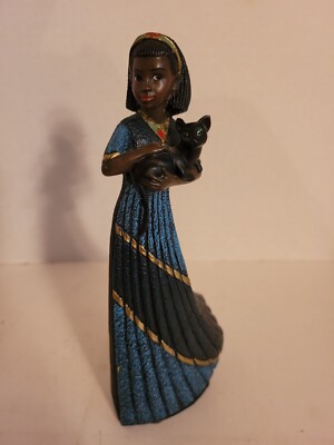 Mahogany Princess Figurine The Gift 1996 Enesco Parastone Girl with Cat ...
