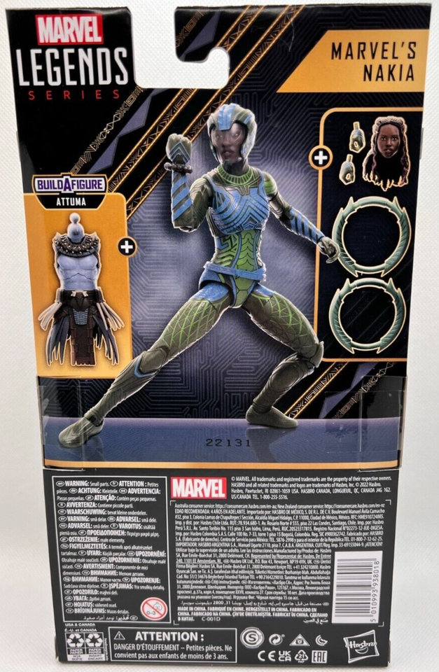 NAKIA marvel legends NEW wakanda forever BAF ATTUMA figure 6" black ...