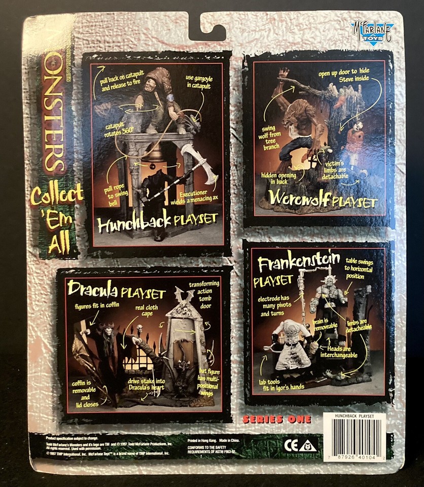 McFarlane Monsters Series 1 Dracula Frankenstein Hunchback Werewolf ...