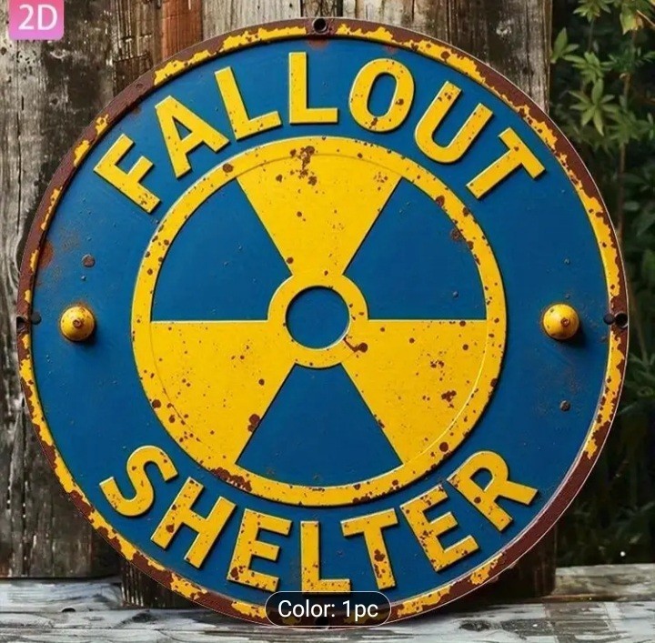 FALLOUT Vault-tec 2D Flat Metal Round Plaque Sign 20cm Games Gift Xmas ...