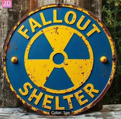 FALLOUT Vault-tec 2D Flat Metal Round Plaque Sign 20cm Games Gift Xmas ...