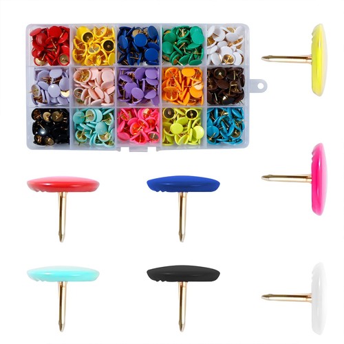 VAPKER Thumb Tacks 600Pcs Colored Push PinsFlat Round Head Thumbtack ...