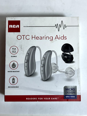 RCA OTC Behind-The-Ear Hearing Aids With Charging Case Silver BRAND NEW ...