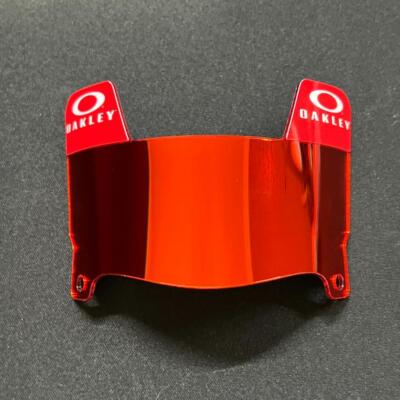 Red/White "Oakley" Tabs - Red Chrome MINI Football Helmet Visor with ...