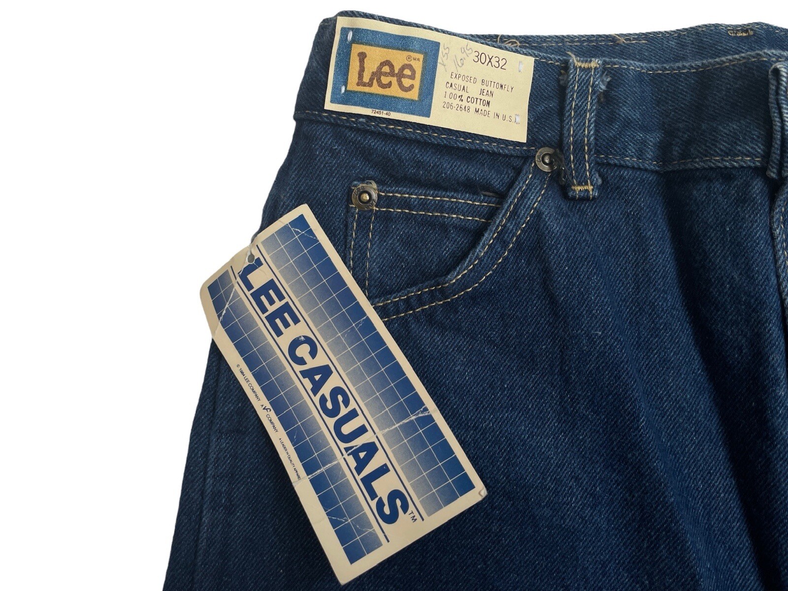vintage lee casuals button fly jeans size 30x32 deadstock NWT 80s made ...