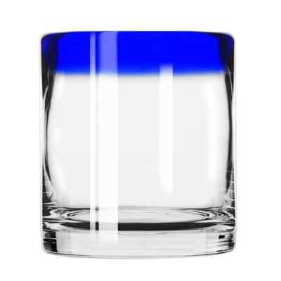 Libbey 92313 Aruba 10 oz. Rocks / Old Fashioned Glass with Cobalt Blue ...