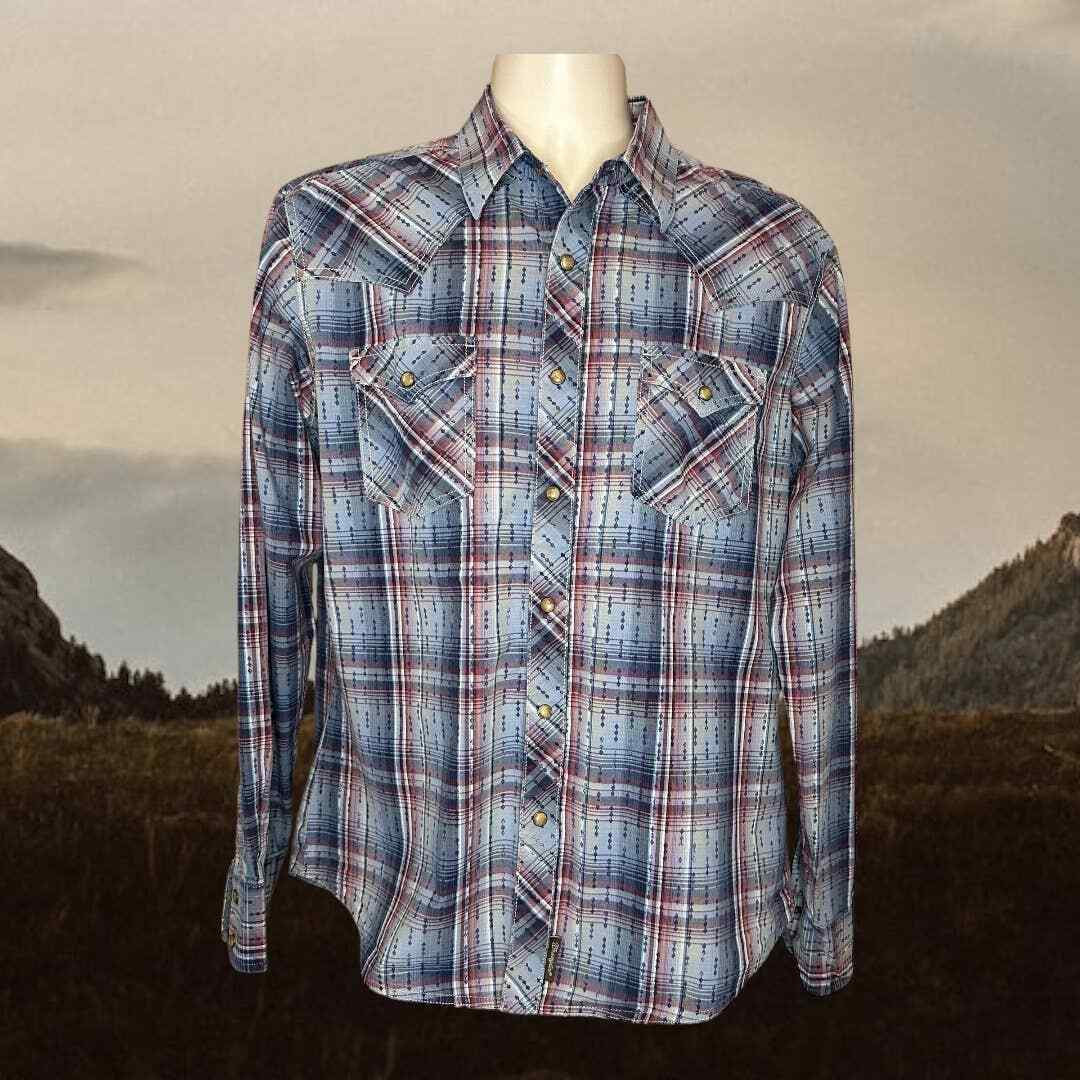 Men's Wrangler Retro Long Sleeve Pearl Snaps Size Lar… - Gem