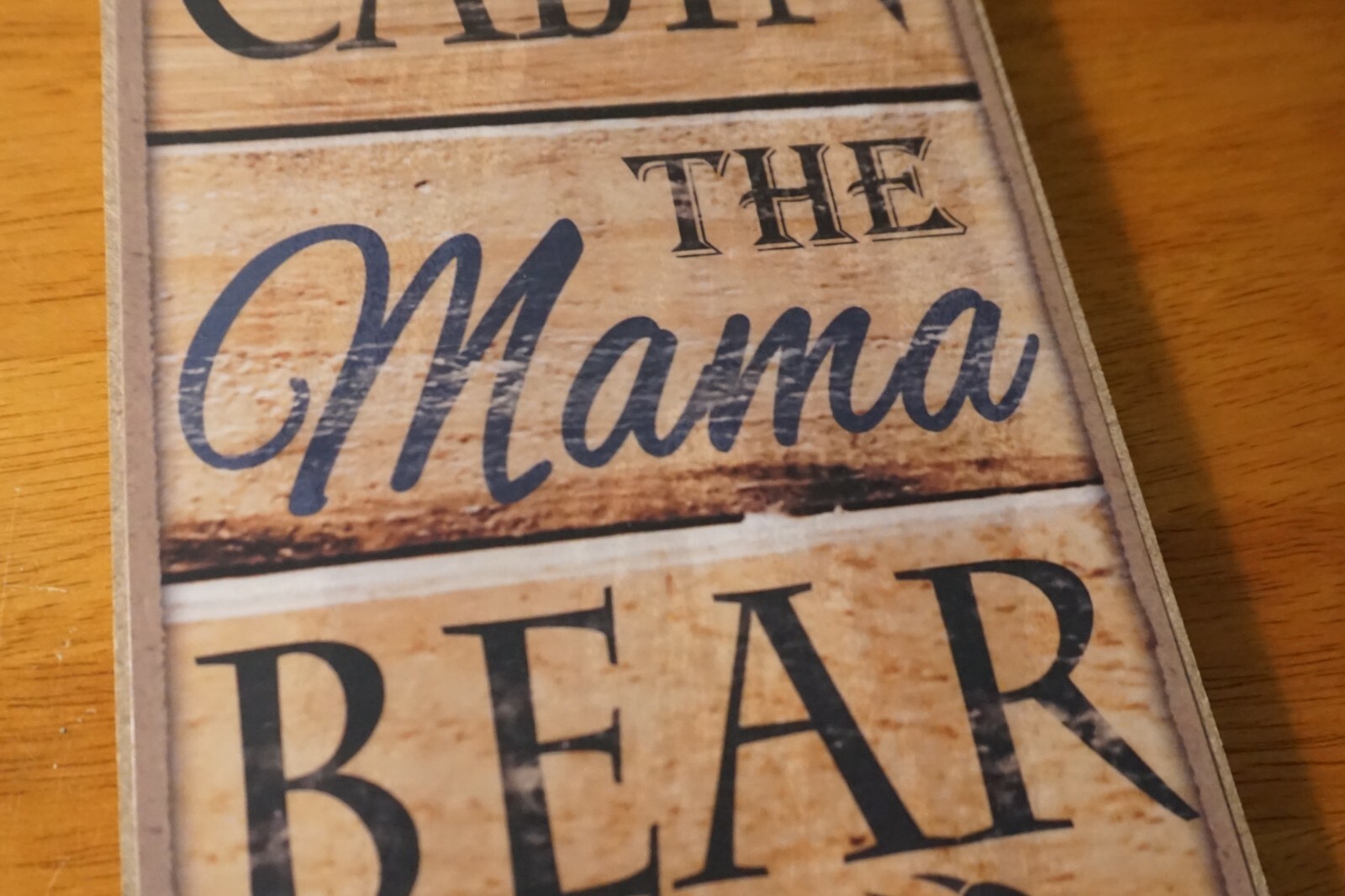 IN THIS CABIN MAMA BEAR RULES Lodge Sign Paw Print Camping Wood Plank ...