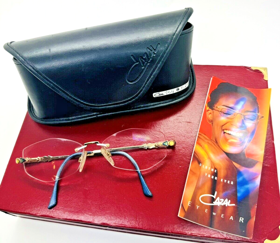 Authentic CAZAL Mod 954 Eyeglasses Gold & Enamel Frame + Lens & Case ...