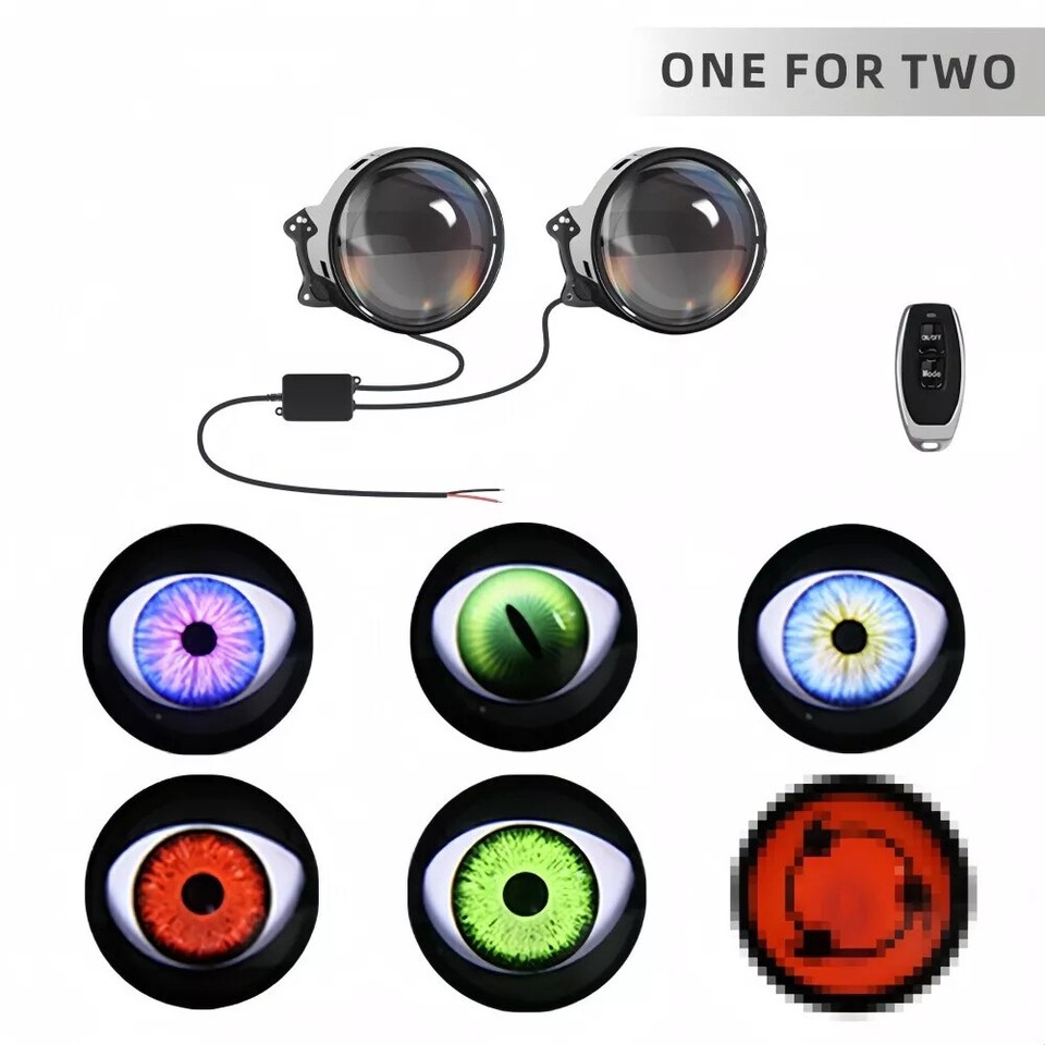 2Pcs LED Dynamic Demon Eye Headlights Devil Eyes 12V for ATV Car ...