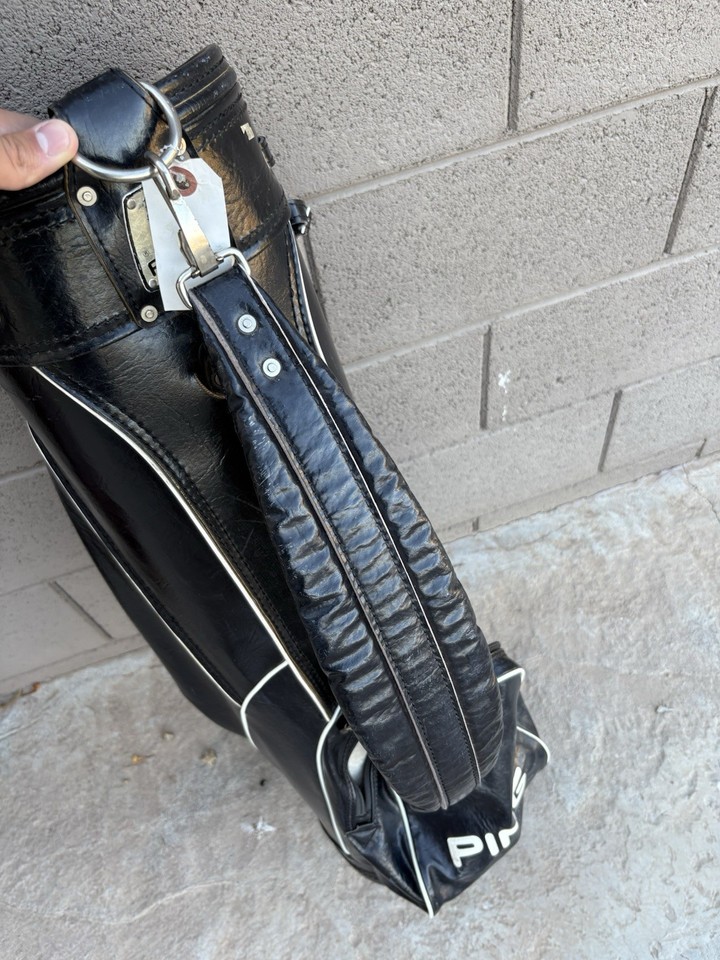 Vintage PING Golf Club Bag Black Faux Alligator Leather 4 Way Single ...