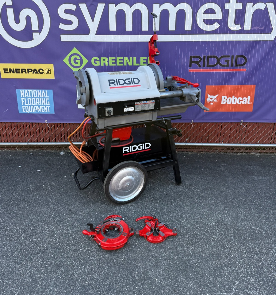 Ridgid 1224 Pipe Threader 1/2"-4" Threading Machine 2 Die Heads 711 714 ...