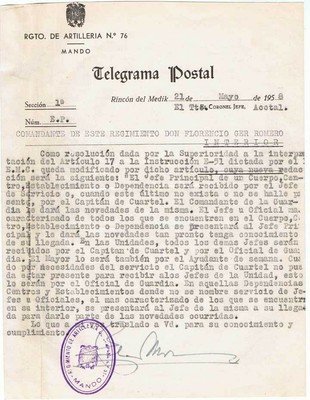 Military postal telegram. Medik Corner 1958 | eBay