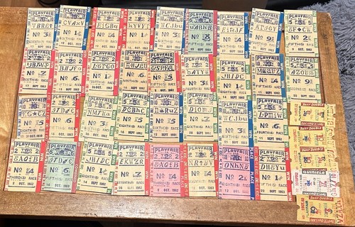 40 1960'S PLAYFAIR HORSE RACING SPOKANE TOTE TICKETS DAILY DOUBLE WIN ...