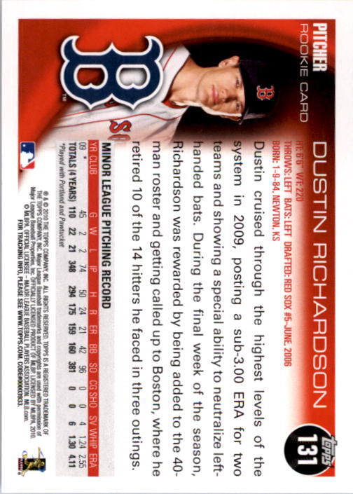 2010 Topps #131 Dustin Richardson RC - NM | eBay
