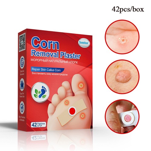 42 Pcs Foot Corn Remover Pads Plantar Wart Thorn Plaster Patch Callus ...