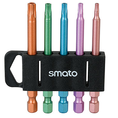 Color 5pcs 1/4" Dr 75mm TH10~TH30 6-point Star Bits Socket Set SM ...