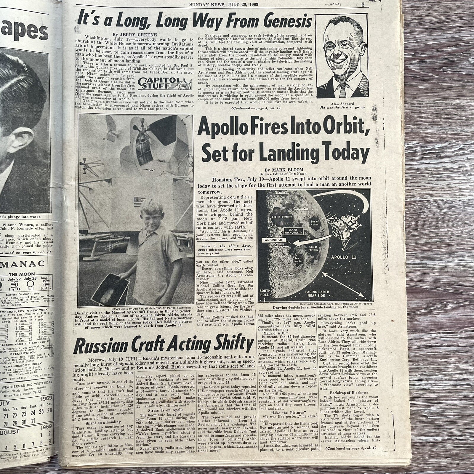 Nasa 1969 Moon Landing Newspaper