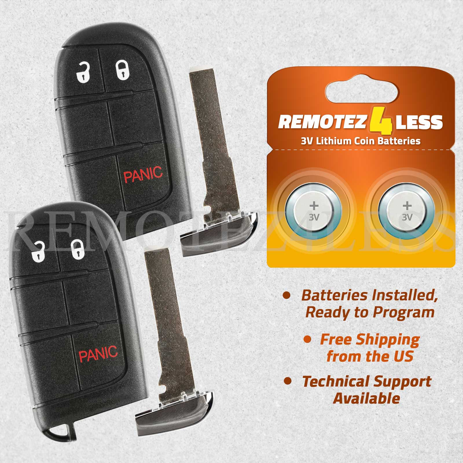 2 For 2017 2018 2019 2020 2021 2022 Replacement Jeep Compass Remote Fob ...