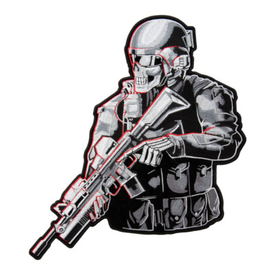 Armed Tactical Soldier Skeleton Patch, Skull Back Patches | eBay