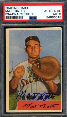 Matt Batts PSA DNA Signed 1954 Bowman Autograph | eBay