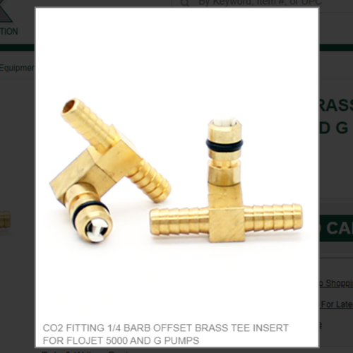CO2 FITTING 1/4 BARB OFFSET BRASS TEE INSERT FOR FLOJET 5000 AND G PUMPS | eBay