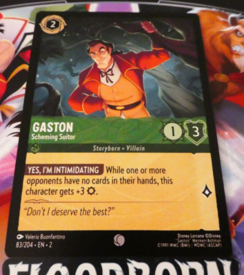 LORCANA TRADING CARD GAME TCG DISNEY CHAPTER 2 CARTE GASTON 83/204 EN ...