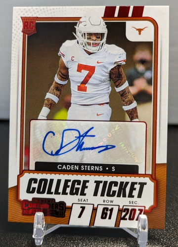 CADEN STERNS 2021 Contenders College Ticket Red Foil Auto RC TEXAS ...