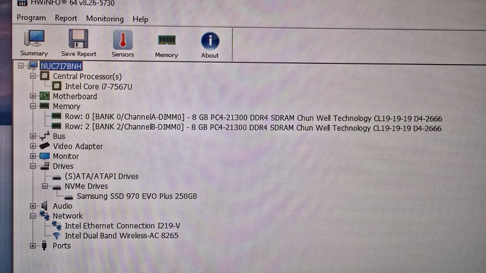 Mini PC Intel NUC7 NUC7i7BNB i7-7567U 3.5GHz 16GB RAM 250GB SSD w ...