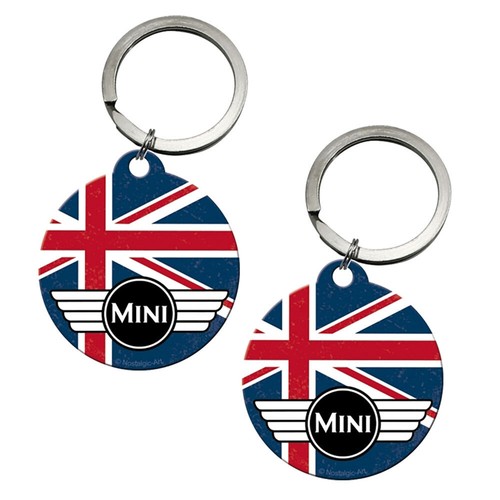 2PK Nostalgic Art Mini Union Jack 7.5cm Round Metal Keyring Hanging Bag Keychain | eBay Australia