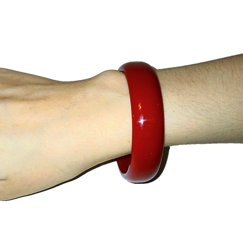 Vintage Bakelite Cherry Red Bangle Bracelet Tested w/Simichrome 3" x 3/ ...