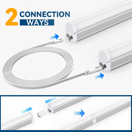 6 PACK LED SHOP LIGHT 2FT LINKABLE UTILITY T5 LIGHT FIXTURE SUPER ...