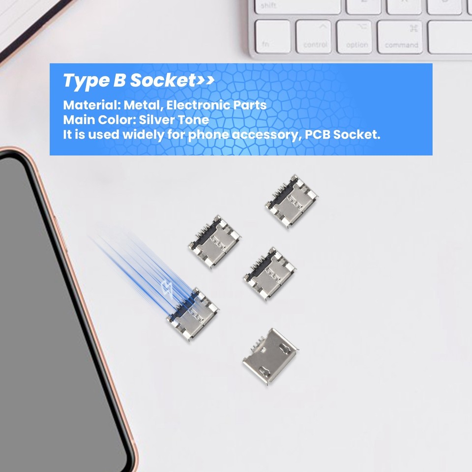 10 Pcs Spare Parts Type B Micro USB Female Jack Connector Port Socket ...
