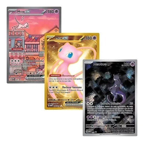Pokemon Mew Ex & Mewtwo Box Set Scarlet & Violet 151 Brazilian Game ...