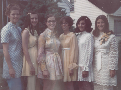 1960s? POLAROID SNAPSHOT 6 GIRLS IN VERY MOD PROM? GROOVY FASHION ...