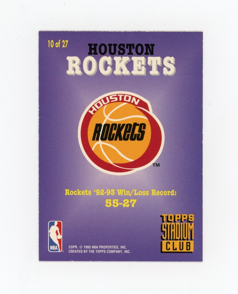 HOUSTON ROCKETS 1993-94 Topps Stadium Club Super Team Members Only #10 ...