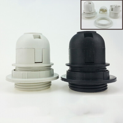 Black/White E27 Edison Screw Cap Socket Pendant Ceiling Lamp Light Bulb ...