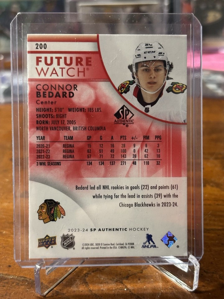 Connor Bedard 2023-24 SP Authentic Future Watch Red (White Jersey) #200 ...