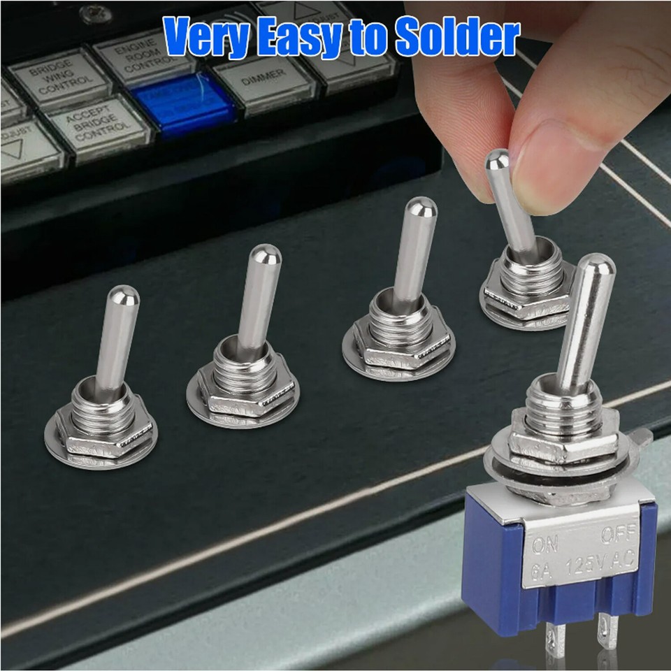 20Pcs MTS-101 2 Position Toggle Switch Kit 2 Pin SPST ON-OFF 6A 125VAC ...