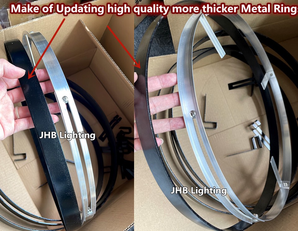 JHB 15.5" 17.5" Double Side PURE WHITE 8Rolls LED Wheel Rings Rim ...