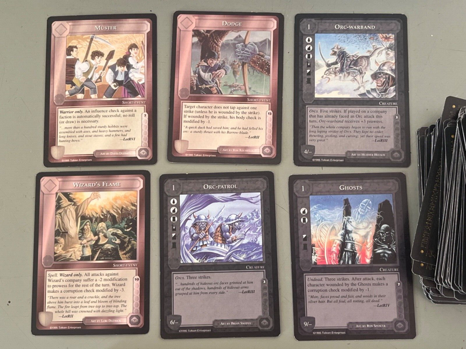 1995 LOTR CCG TCG FFG Middle Earth 400+ game cards unsorted ogres ...