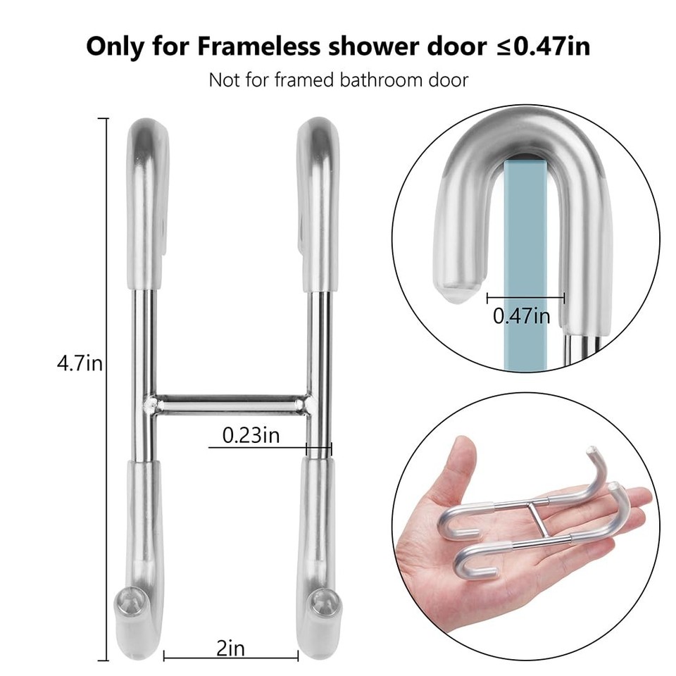Shower Door Hooks,Towel Hooks for Bathrooms Frameless Glass Door,Heavy ...