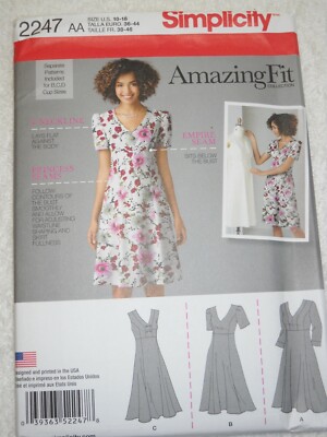 Dress with Amazing Fit Princess Seams size 10-18 Simplicity 2247 Sewing ...