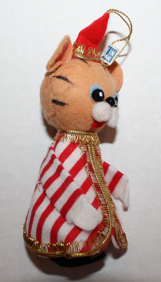 Rare Vintage Tiger Felt Styrofoam 5" Christmas Ornament Made in Japan ...