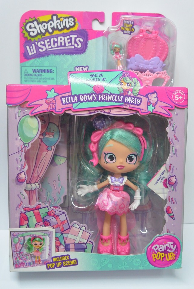 Shopkins lil' SECERTS Party Pop Ups Cocolette, Popette, and Bella Party ...