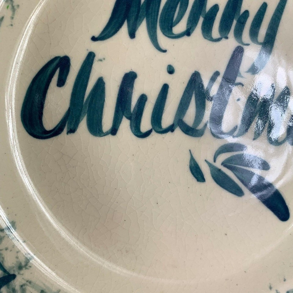 Ellis Prod Pottery Merry Christmas Spongeware Plate 7 7/8 Inches ...