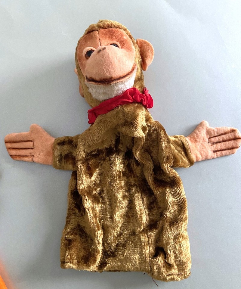 2 Hand Puppets Monkey And Bear Punch-and-Judy Handmade Theatre | eBay ...