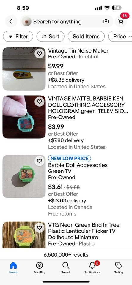 Vintage Red Flicker Miniature TV | eBay